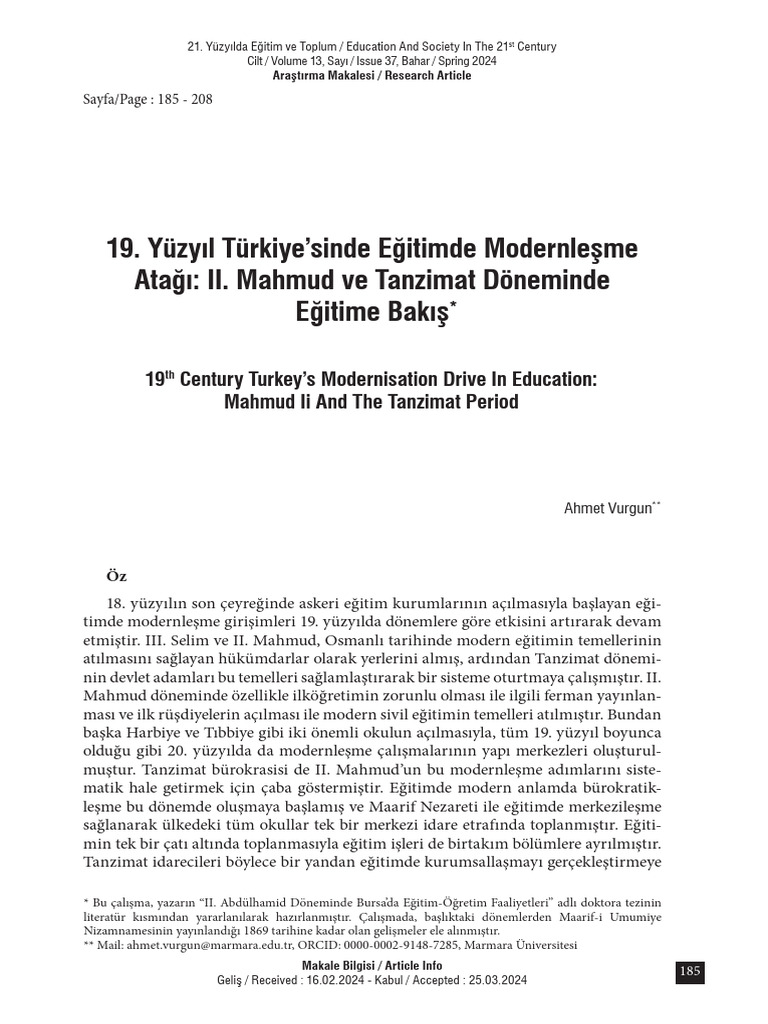 y - Zyil T - RK - Ye - S - Nde e - T - Mde Modernle - Me Ata - I - Ii. Mahmud Ve Tanz - Mat D ...