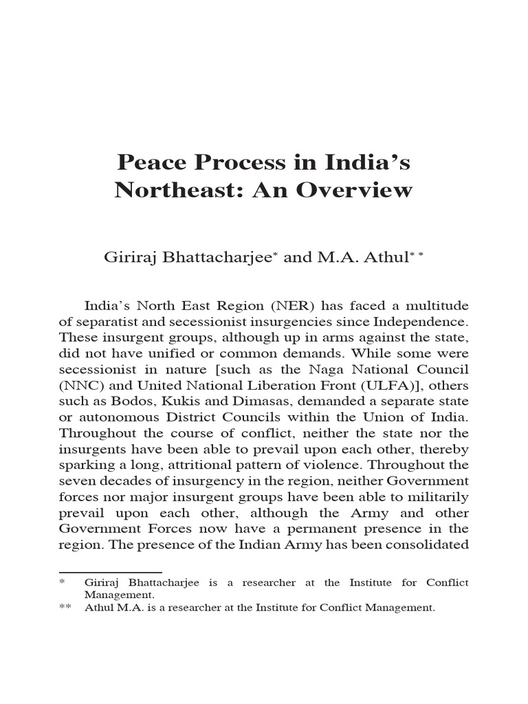 26_Peace Process in India’s Northeast- An Overview | PDF | Politics Of ...