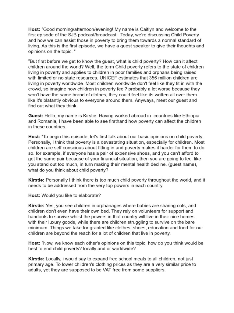 Welsh Bacc Script Final. | PDF | Poverty | Poverty & Homelessness