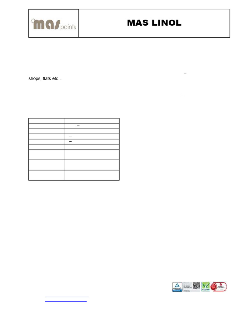 LINOL-DATASHEET | PDF | Paint | Materials