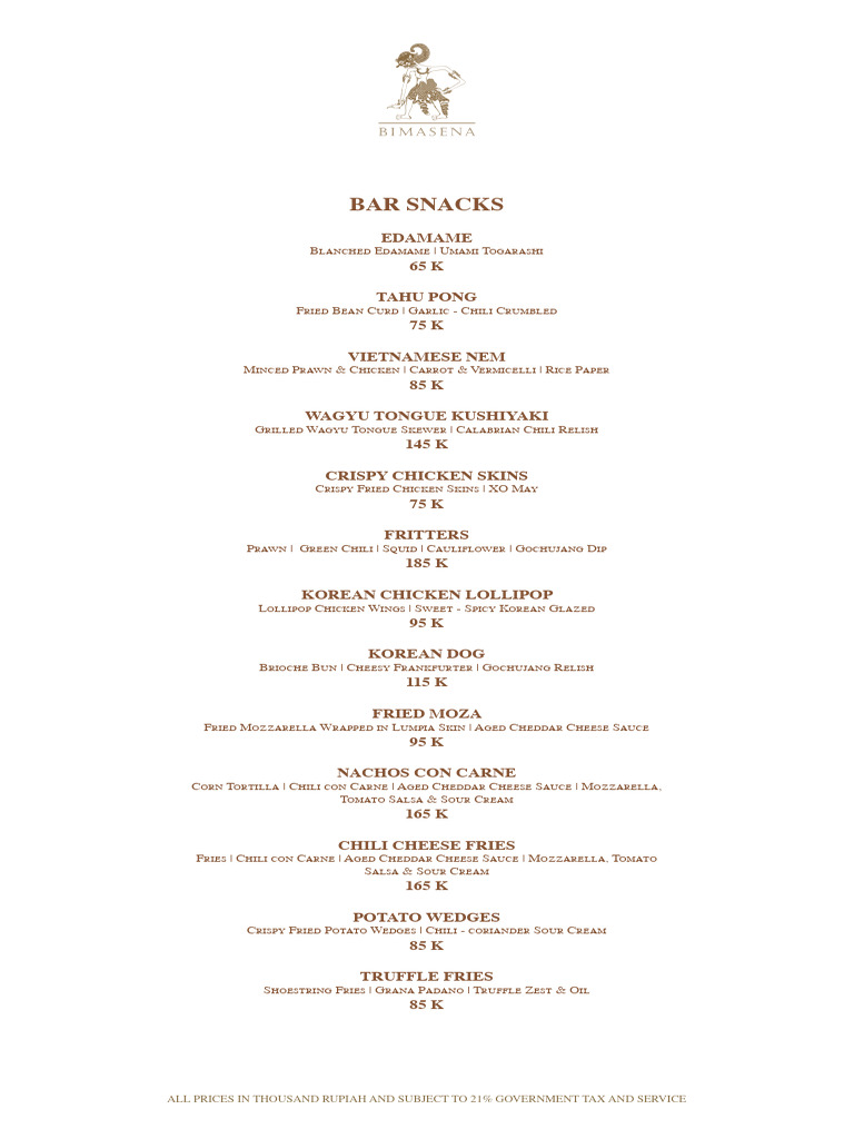 Menu BAR SNACK 3 Sept | PDF