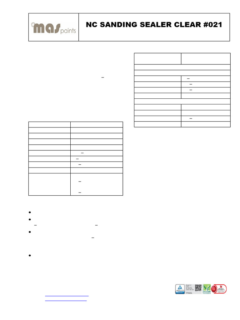 NC Sanding Sealer Clear 021 | PDF | Varnish | Industrial Processes