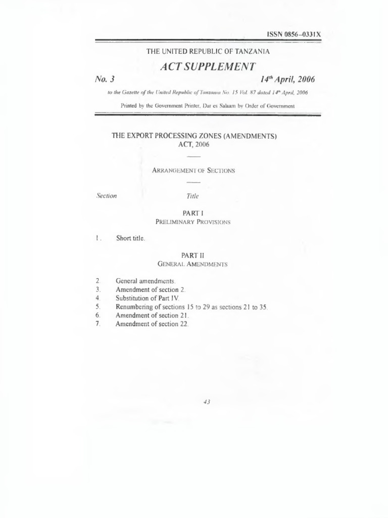Act Supplement: 3 14"'april, 2006 | PDF | Taxes | Tax Exemption