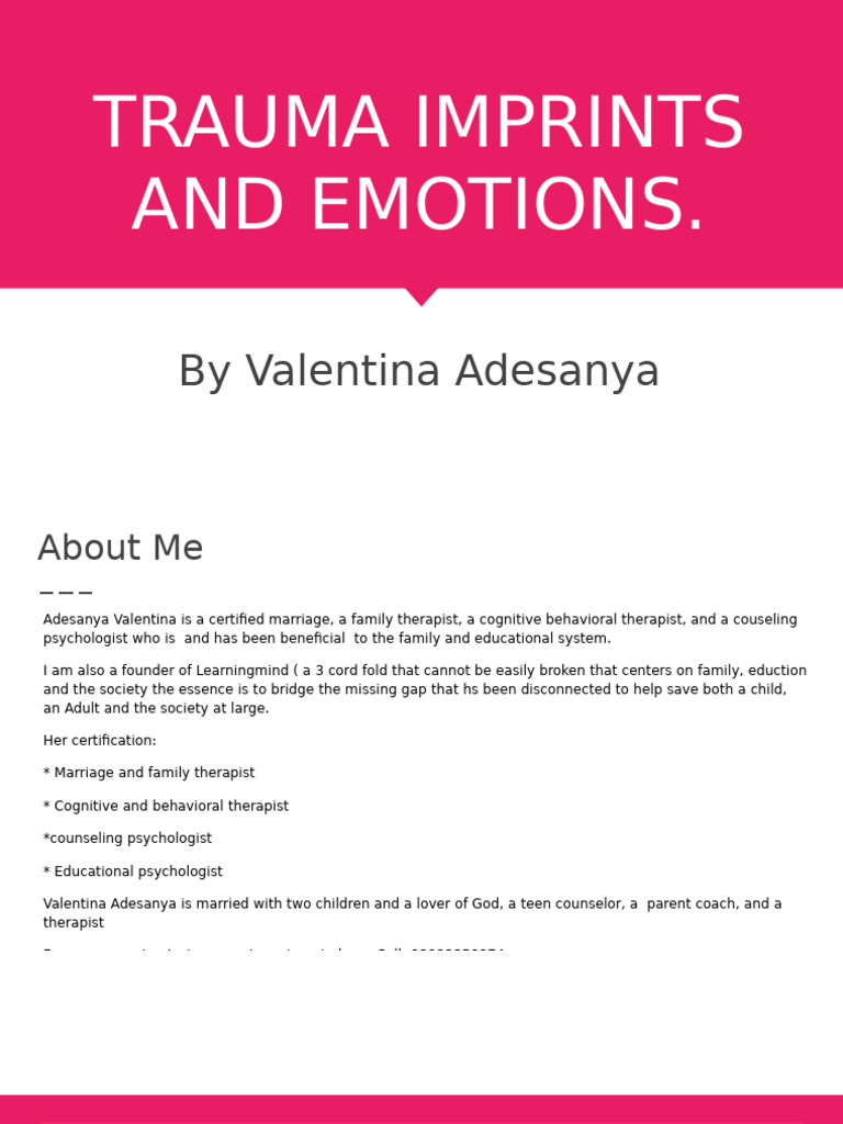 Understanding Trauma Imprints | PDF | Psychological Trauma | Psychotherapy
