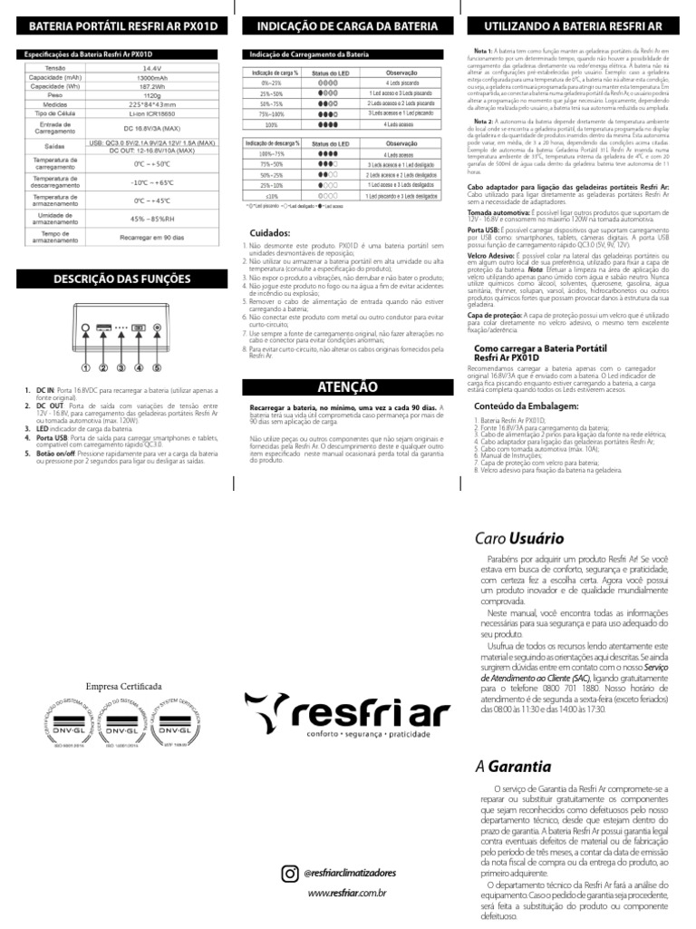 Manual Bateria Online Pdf Notebook Temperatura