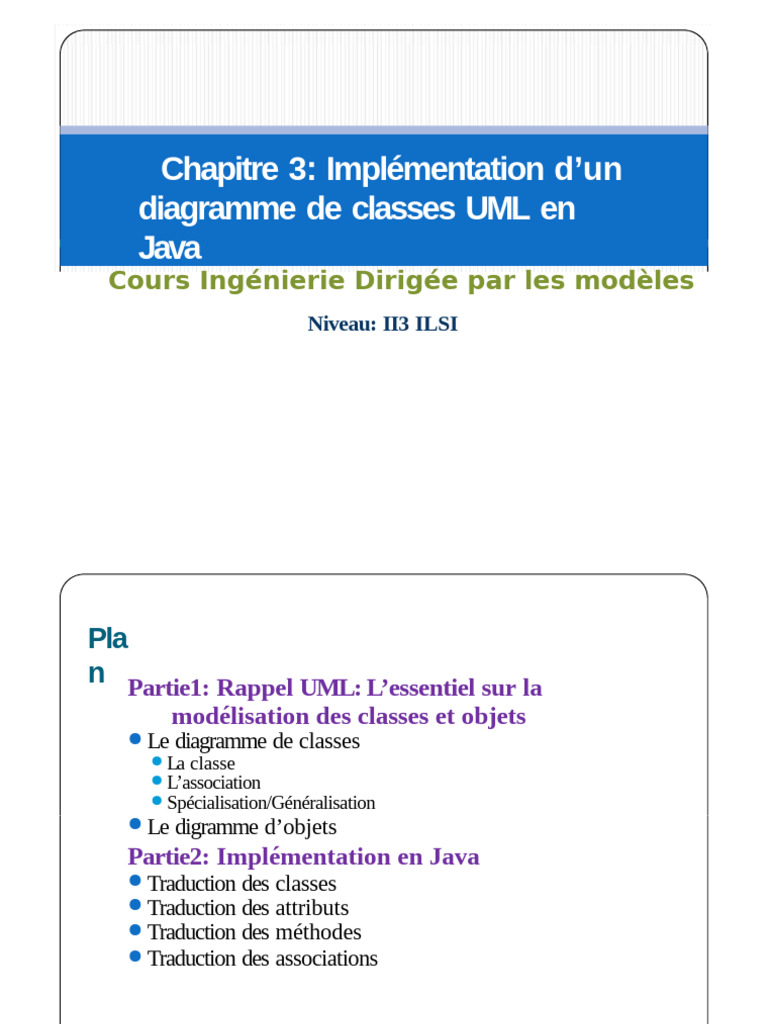 Chap3 Impl UML Java | PDF | Classe (informatique) | Java (Langage de ...