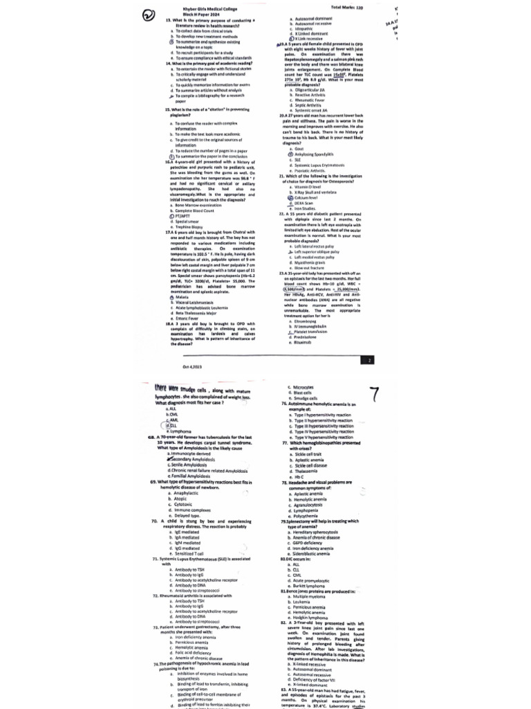 Block H KGMC solved By (Dr Muba) | PDF
