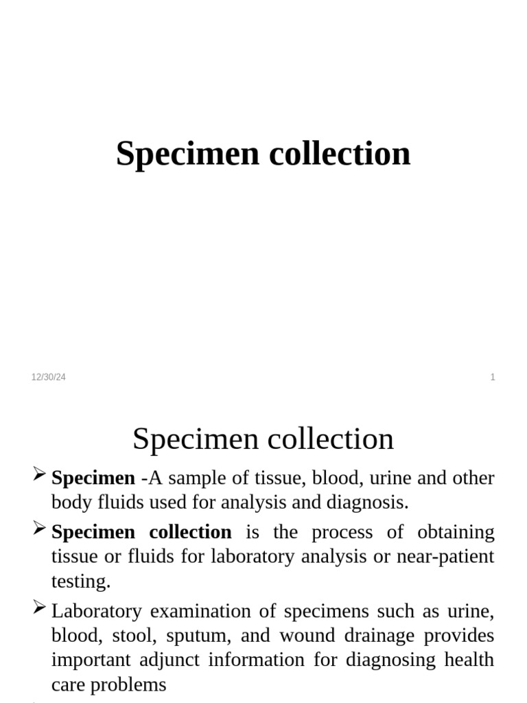 Specimen Collection | PDF | Urine | Human Feces