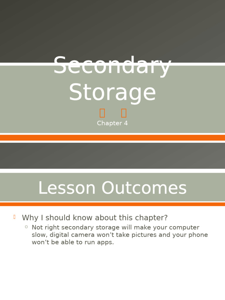 Chapter 4 - Secondary Storage | PDF | Computer Data Storage | Hard Disk ...