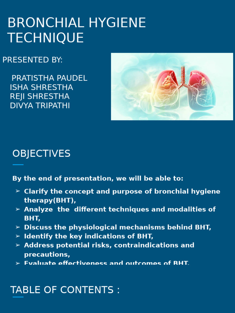 Bronchial Hygiene Technique | PDF | Respiratory Tract | Exhalation