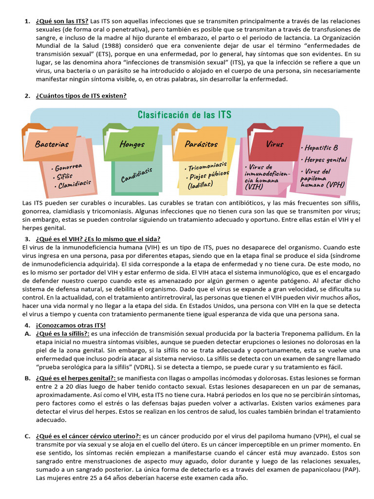 Qué Son Las ITS | PDF | Infección transmitida sexualmente | VIH / SIDA