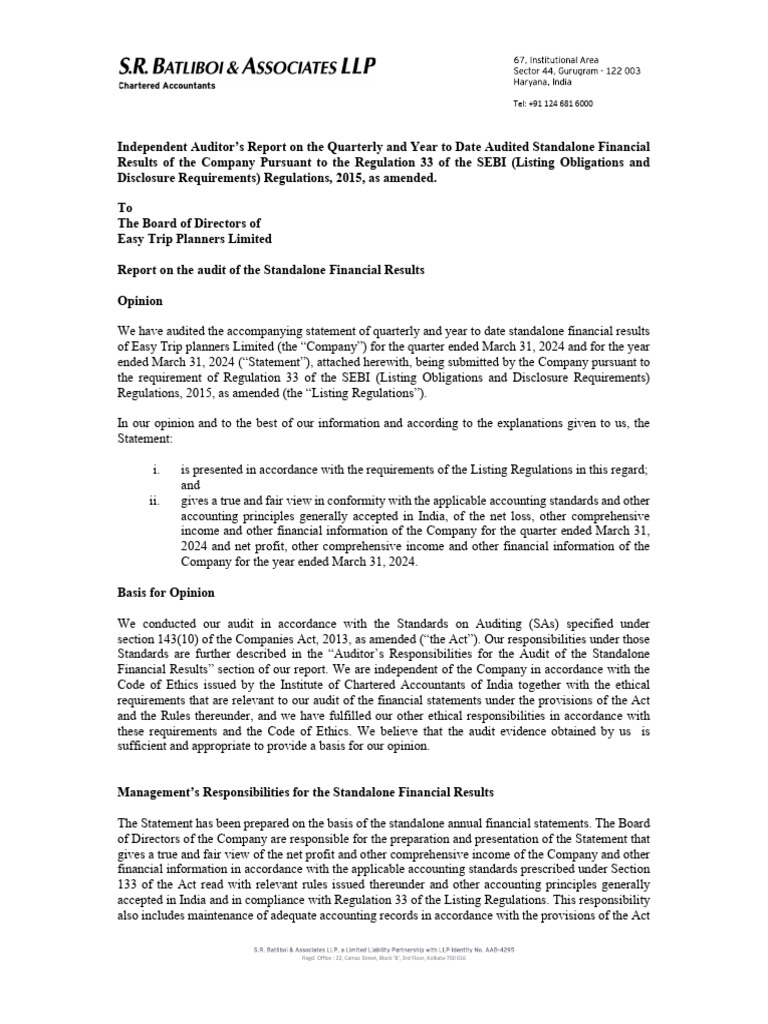 Q4-FY-2023-24 | PDF | Going Concern | Audit