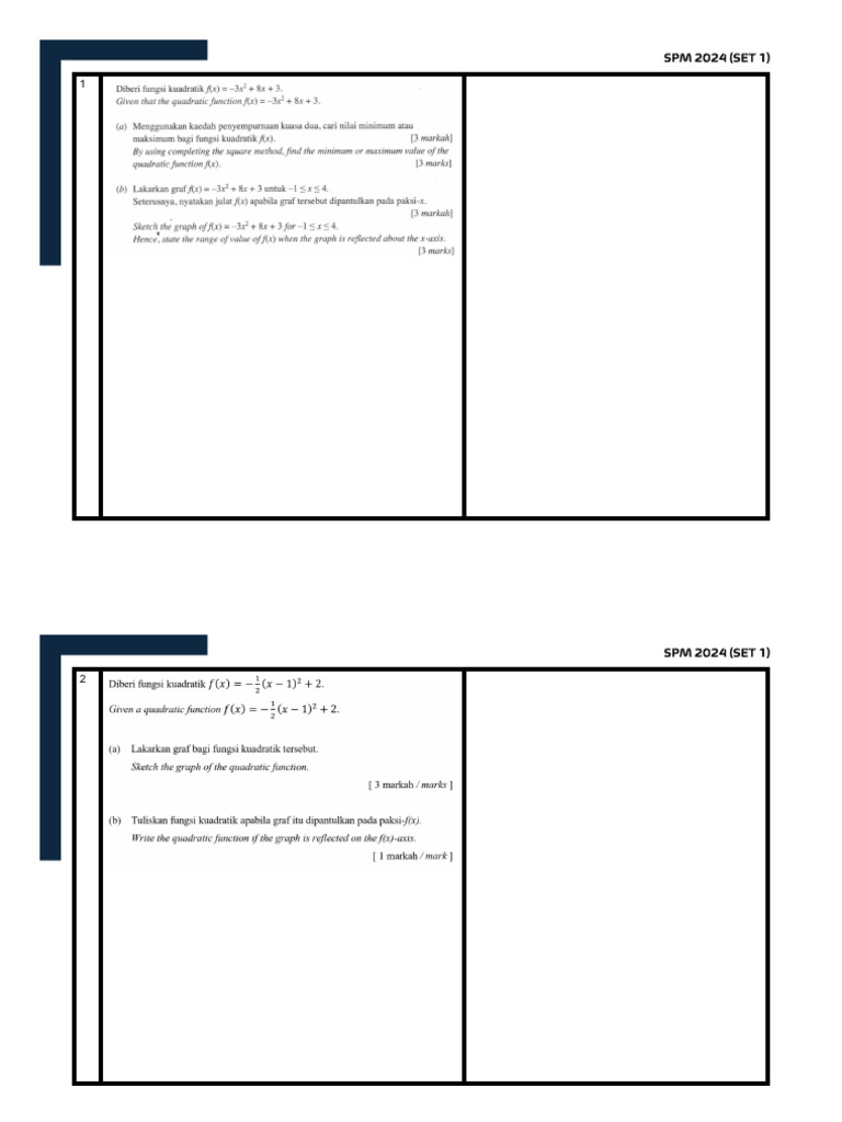 SPM 2024 Exam Set 1 Overview | PDF