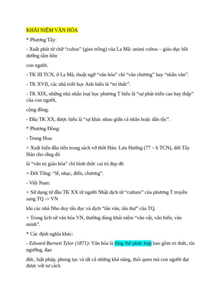 Đề cương CSVH | PDF