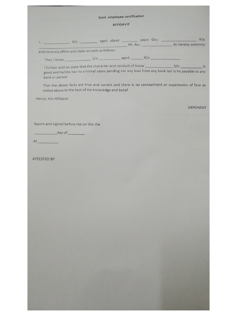 govt-employee-affidavit-converted | PDF