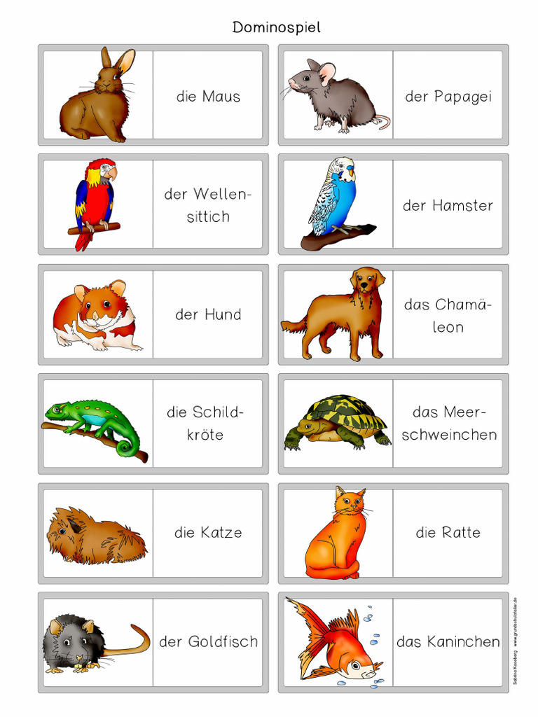 DaF Haustiere Domino | PDF