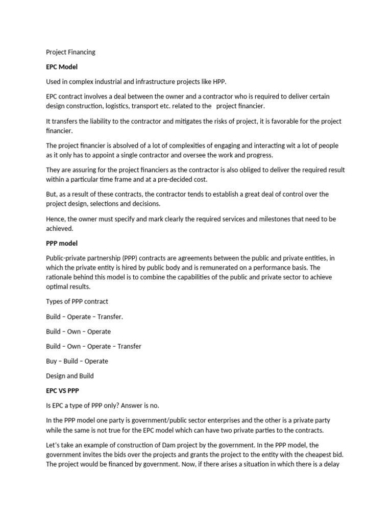 Project Financing Modalities | PDF | Public–Private Partnership ...