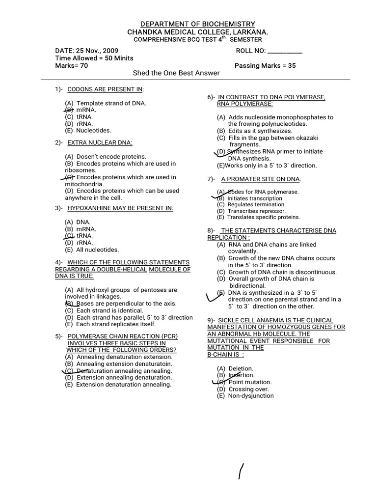 Biochemistry CMC Genetics | PDF | Genetics | Life Sciences