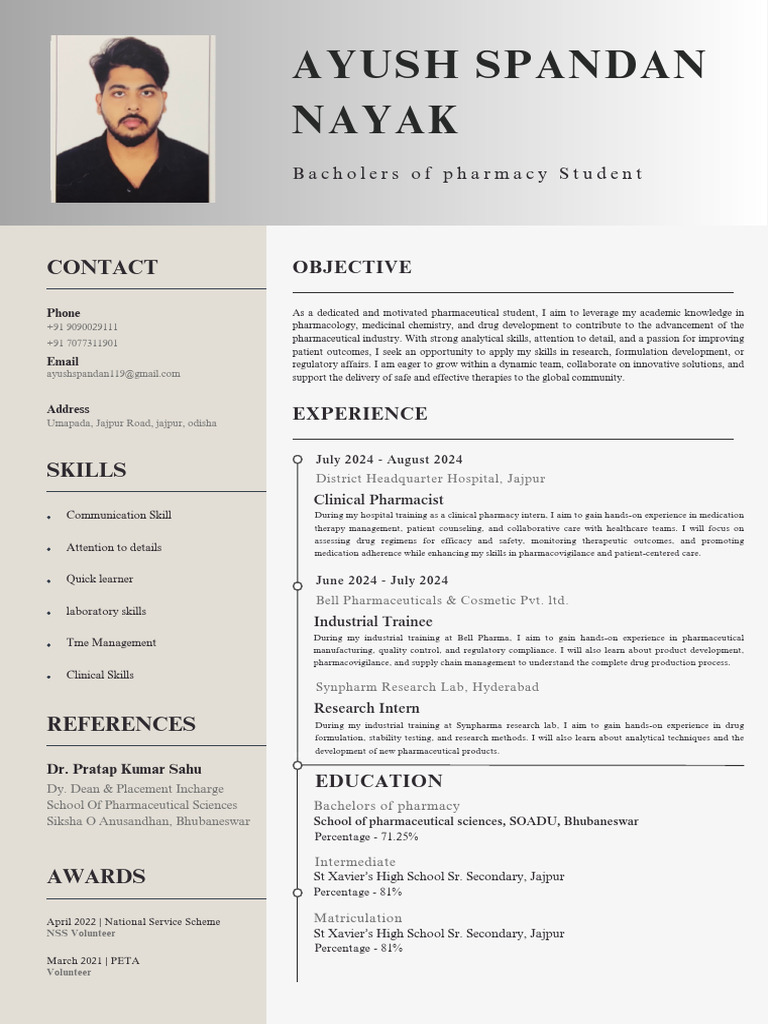 Black White Minimalist CV Resume | PDF | Pharmacy | Health Care