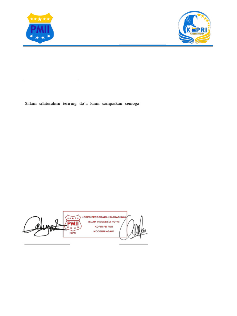 SURAT UNDANGAN KOPRI CABANG | PDF