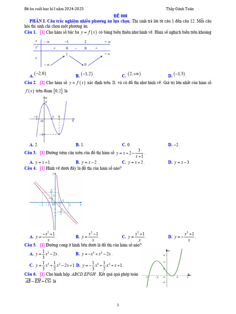 ÔN CK1 -ĐỀ 008 | PDF
