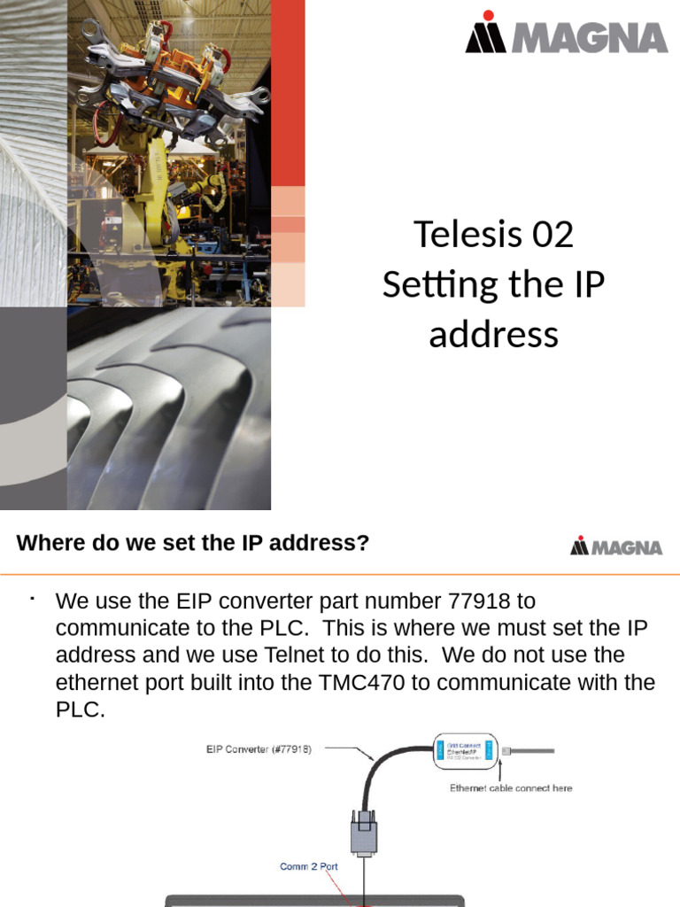 Telesis 02 - Setting The IP Address | PDF | Ip Address | Gateway ...