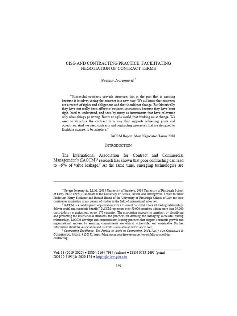 Jevremovic Facilitating-Negotiations | PDF | Negotiation | Risk
