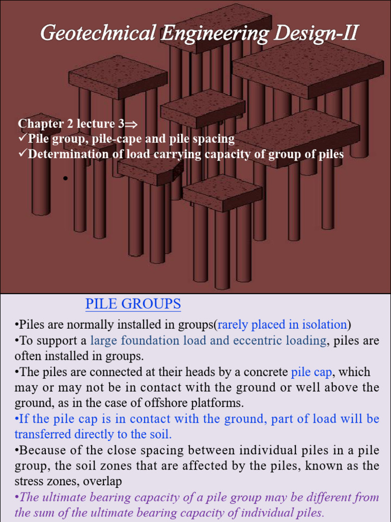 Pile Group Load Capacity Guide | PDF | Deep Foundation | Stress (Mechanics)