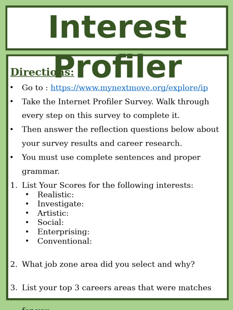 5-Interest Profiler | PDF