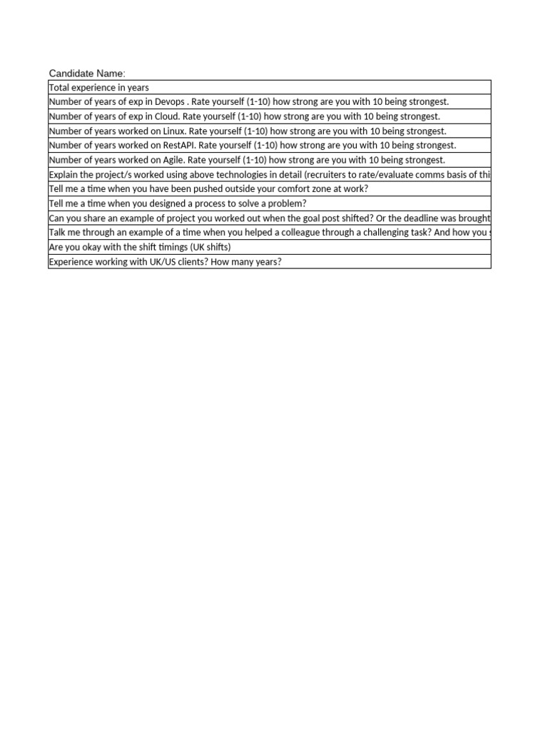 Screening Template | PDF