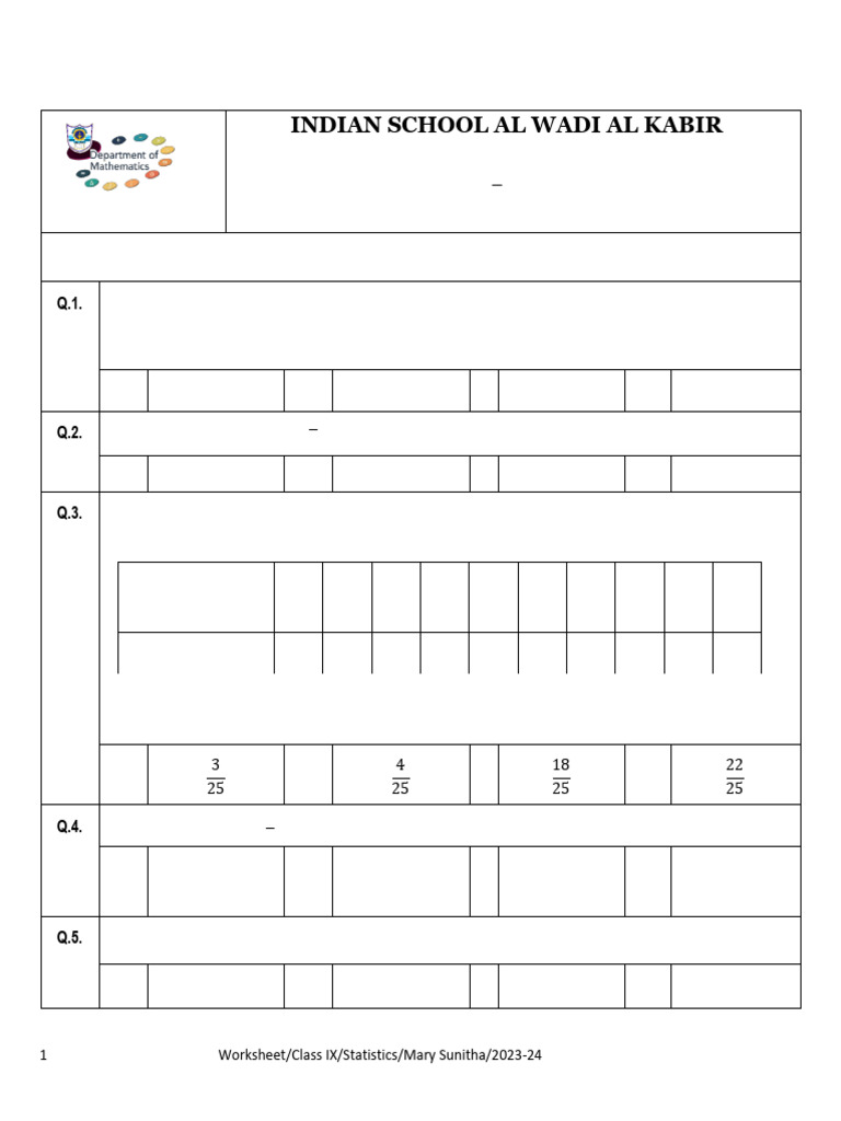 3401093-CL09 WS Statistics M.Sunitha 2023-24 | PDF | Histogram