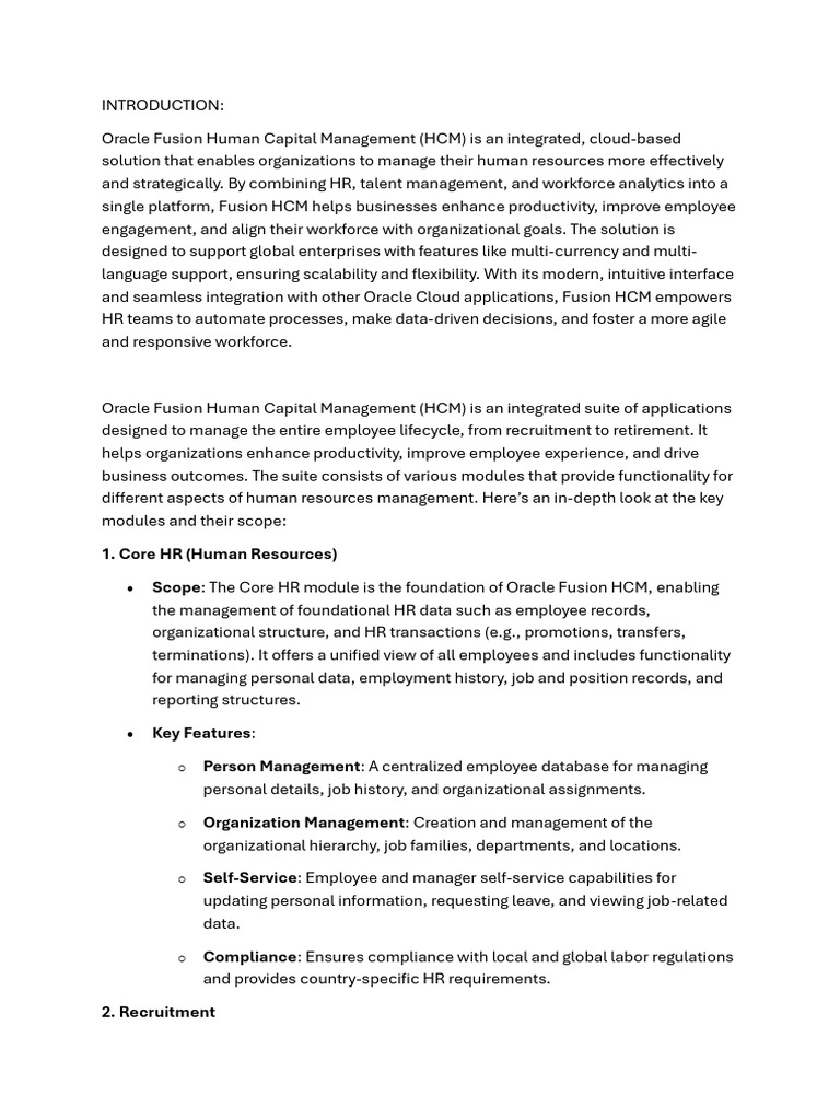 Explanation - HCM | PDF | Supply Chain Management | Human Resource ...