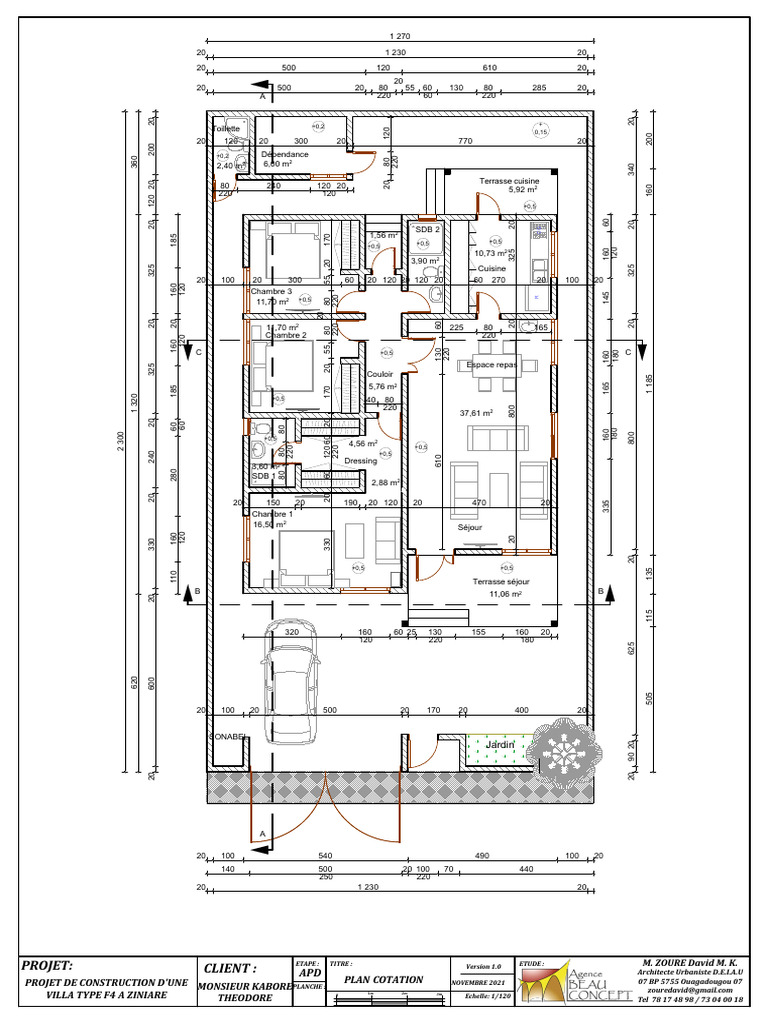 Plan de Villa F4 de 150m² à Ziniaré | PDF