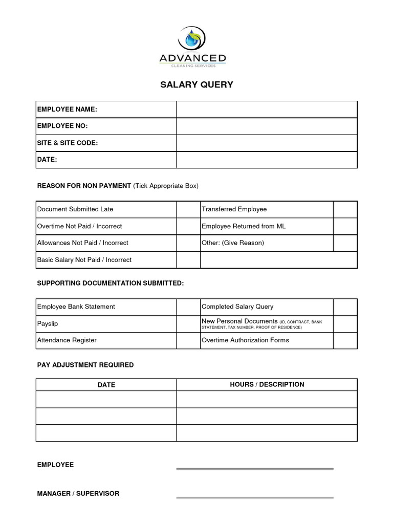 Salary Query Form | PDF