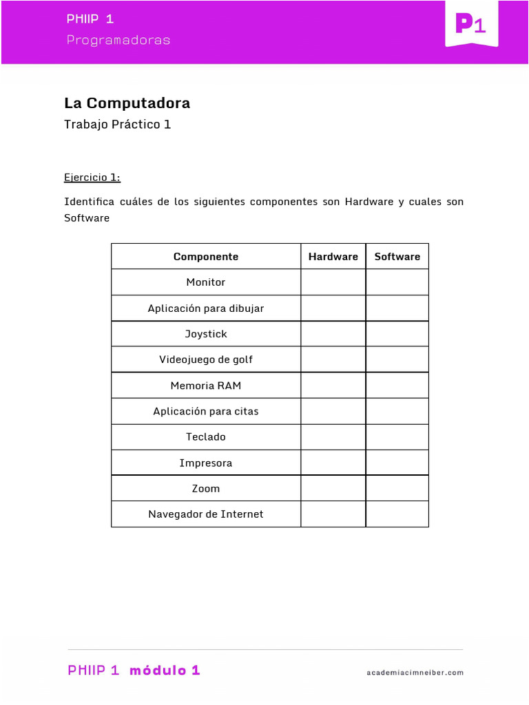TP01 LaComputadora | PDF | Hardware de la computadora | Unidad Central de procesamiento