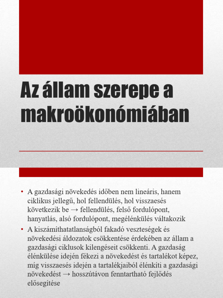 8.állam Szerepe A Makroökonómiában | PDF