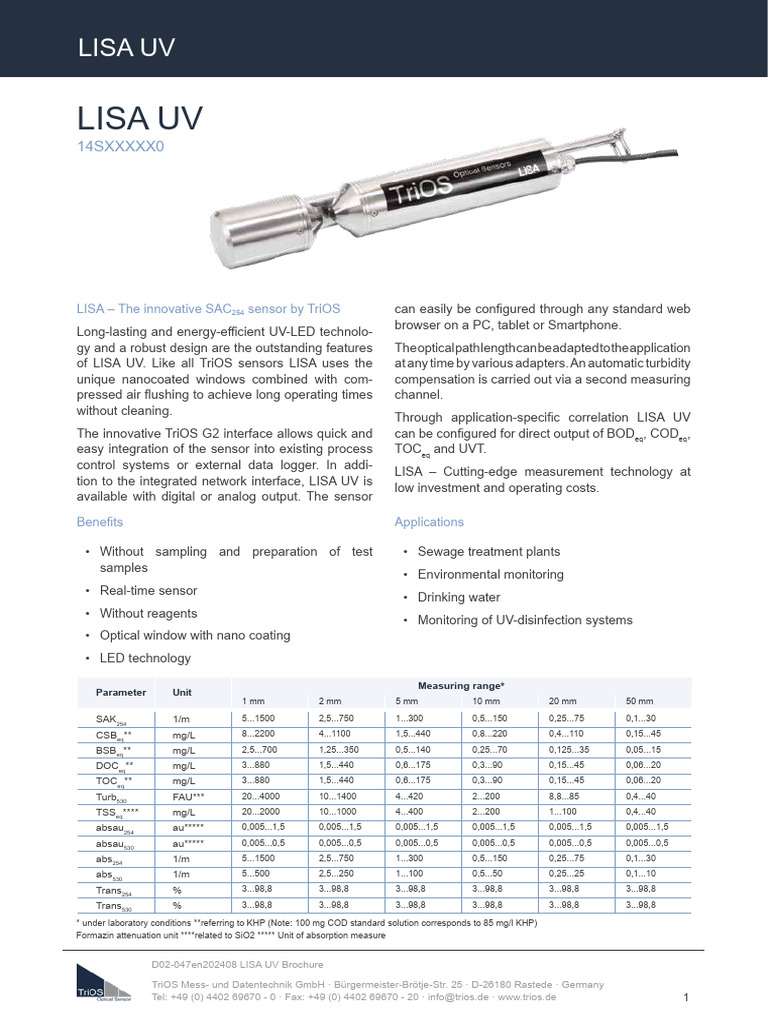 LISA Catalogue | PDF | Sensor