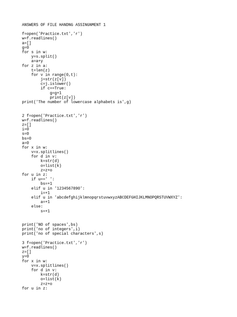 Answers File Handling | PDF