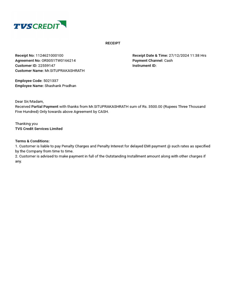 Payment Receipt | PDF