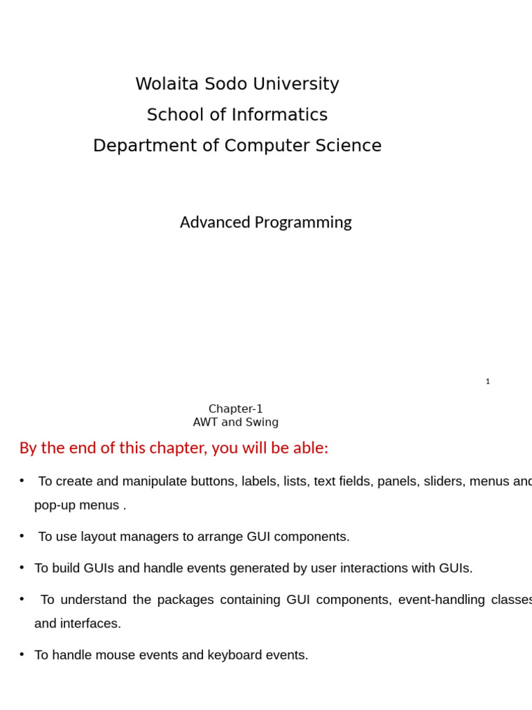 Ch 1 | PDF | Graphical User Interfaces | Object Oriented Programming