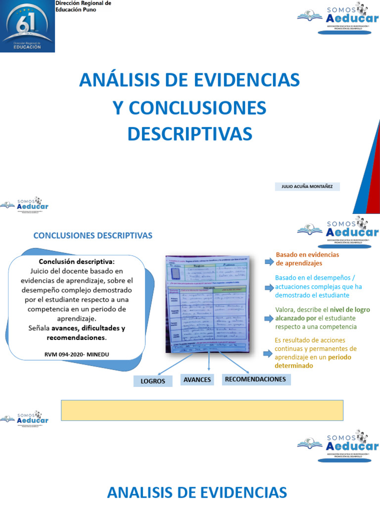 2 ANALISIS DE EVIDENCIAS Y CONCLUSIONES DESCRIPTIVAS | PDF | Evaluación | Discriminación
