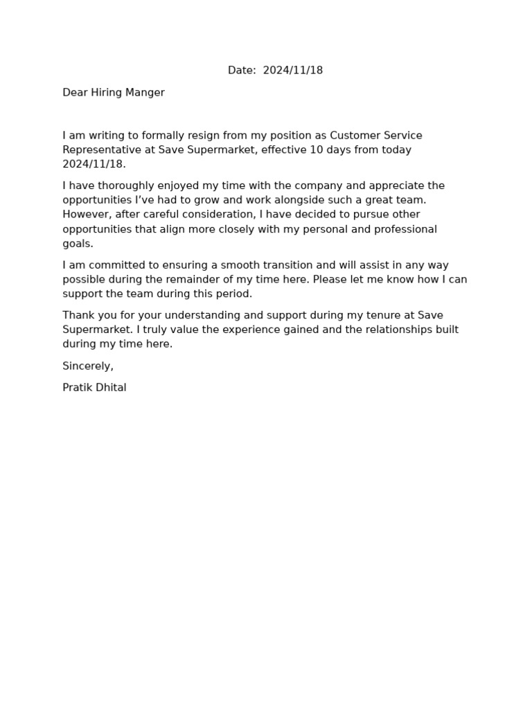 Save Resignation | PDF