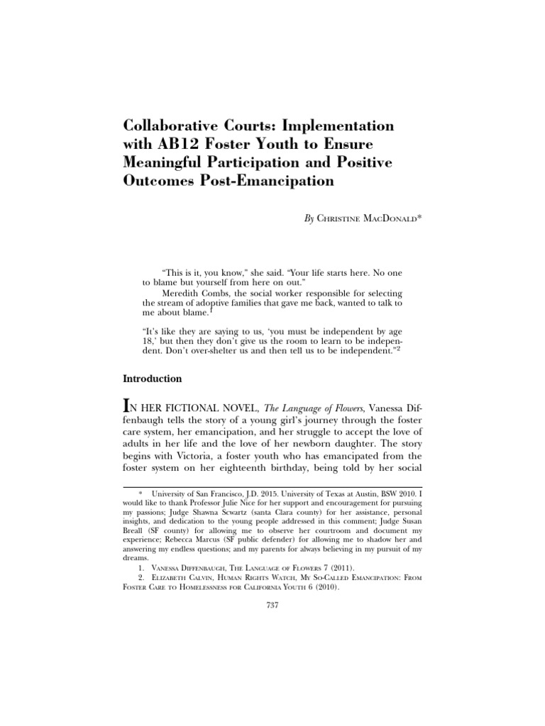 Collaborative Courts - Implementation With AB12 Foster Youth To en ...