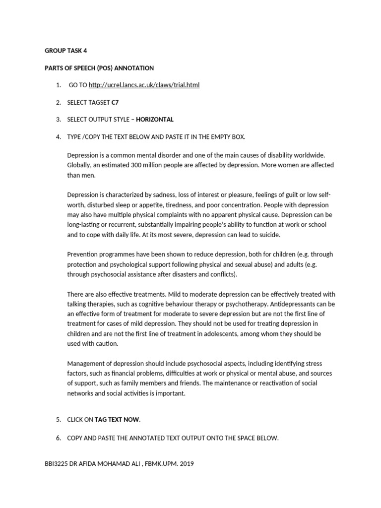 TASK Annotation Corpus Linguistics | PDF | Major Depressive Disorder ...