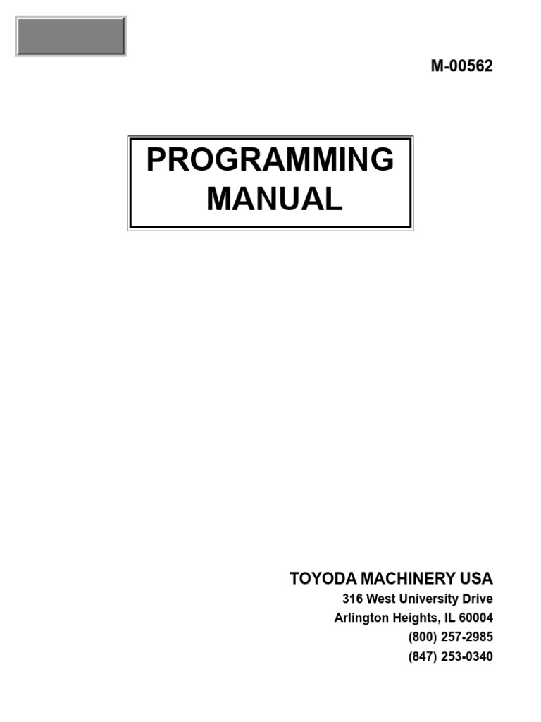 Toyoda Programing | PDF
