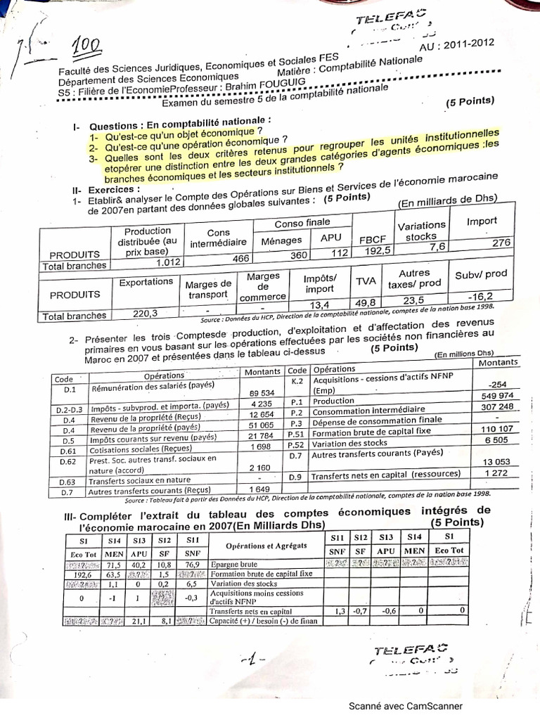 Examens Corrig S CN | PDF