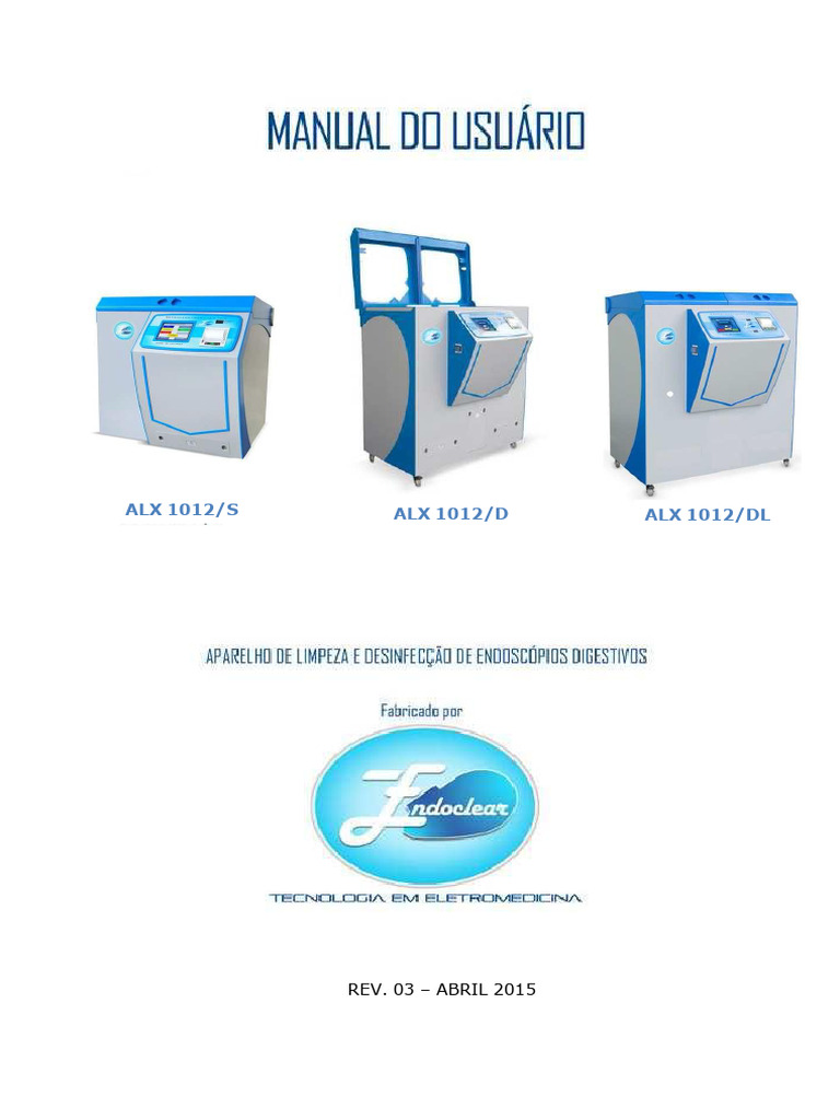 Endoclear ALX 1012DL Manual Do Usuario | PDF | Desinfetante ...