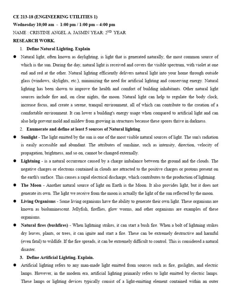 assignment-4 utilities | PDF | Lighting | Light