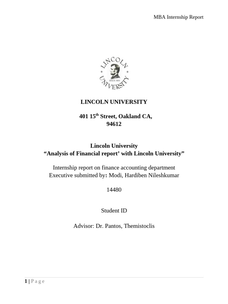 MBA Internship Report | PDF | Revenue | Master Of Business Administration