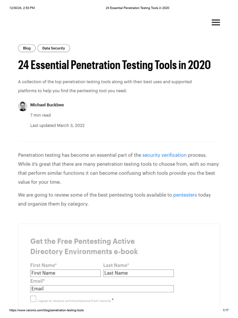 24 Essential Penetration Testing Tools in 2020 | PDF | Penetration Test ...